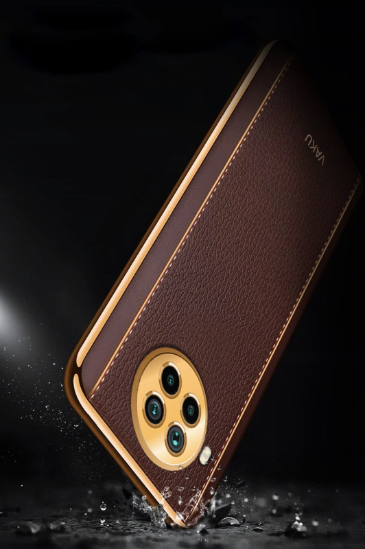 Vaku ® Xiaomi Mi 10i 5G Luxemberg Series Leather Stitched Gold ...