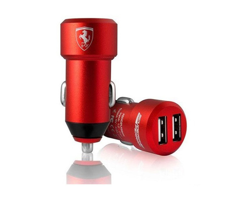 Ferrari ® 5V / 4.8 A Dual USB Output car charger- Black - Universal ...