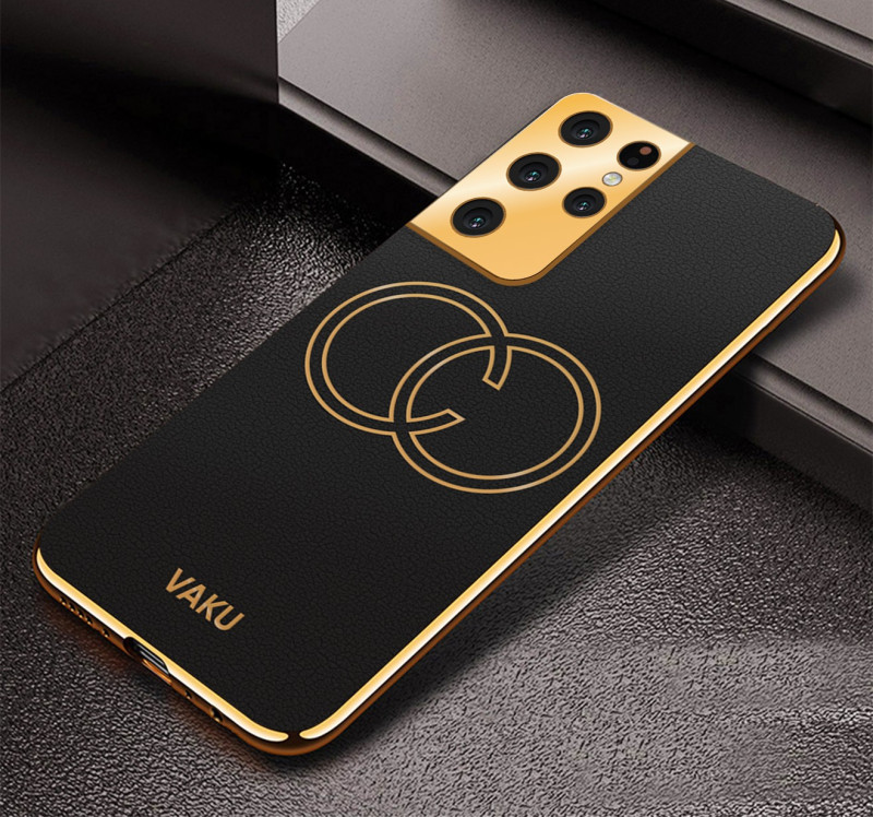 Vaku ® Samsung Galaxy S21 Ultra Skylar Leather Pattern Gold ...