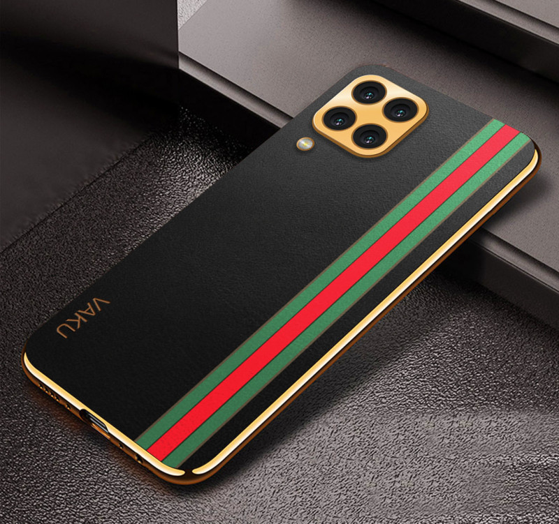 Vaku ® Samsung Galaxy M53 5G Felix Line Leather Stitched Gold ...