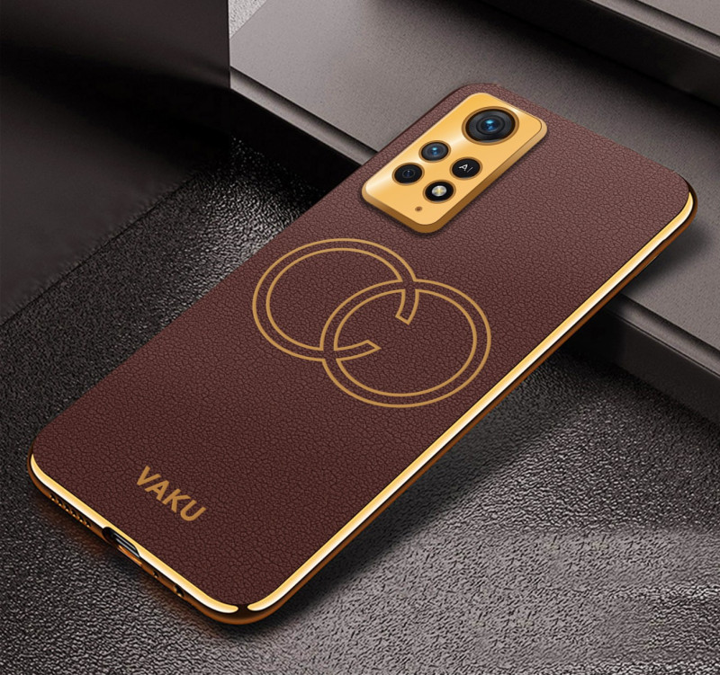 Vaku ® Xiaomi Redmi Note 11 Pro Skylar Leather Pattern Gold ...