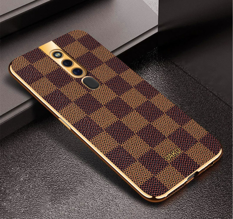 Vaku ® Oppo F11 Pro Cheron Series Leather Stitched Gold Electroplated ...