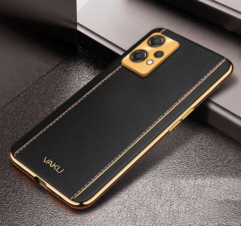 Vaku ® OnePlus Nord CE 2 Lite 5G Luxemberg Series Leather Stitched Gold ...