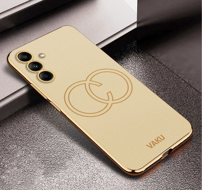 Vaku ® Samsung Galaxy S24 Skylar Leather Pattern Gold Electroplated ...