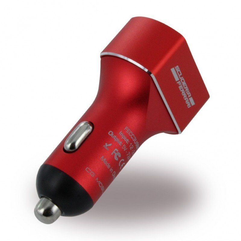 Ferrari ® 5V / 7.2 A 3 USB Output car charger - Brand - Screen Guards India