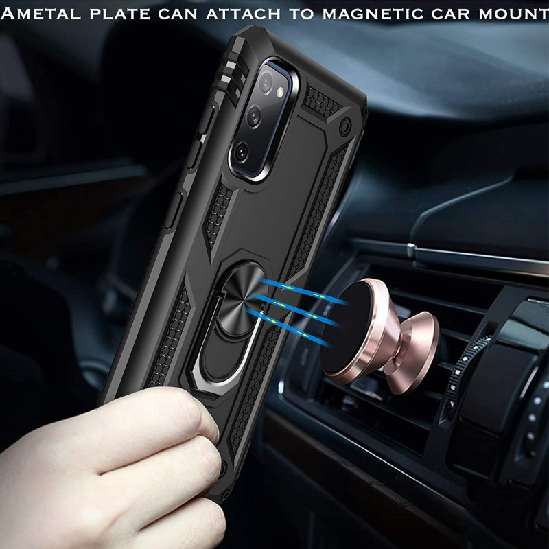 Vaku ® Samsung Galaxy S20FE Hawk Ring Shock Proof Cover with Inbuilt Kickstand - Galaxy S20 FE ...