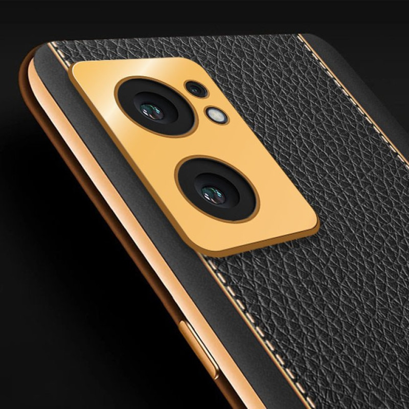 Vaku ® Oppo Reno7 5G Luxemberg Series Leather Stitched Gold ...