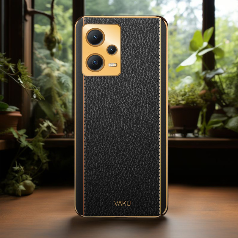 Vaku ® Redmi Note 12 Pro Plus 5G Luxemberg Series Leather Stitched Gold ...