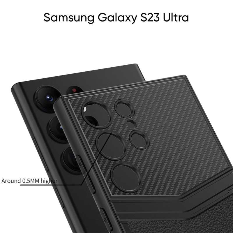 Vaku ® Samsung Galaxy S23 Ultra Carbon Shield Matte TPU Back Cover Case ...