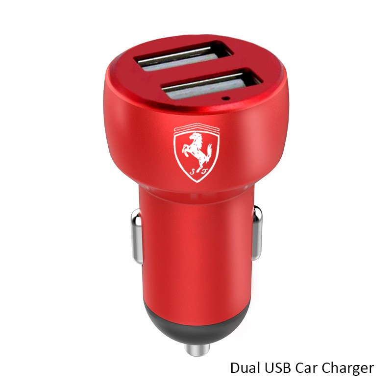 Ferrari ® 5V / 4.8 A Dual USB Output car charger- Black - Universal ...