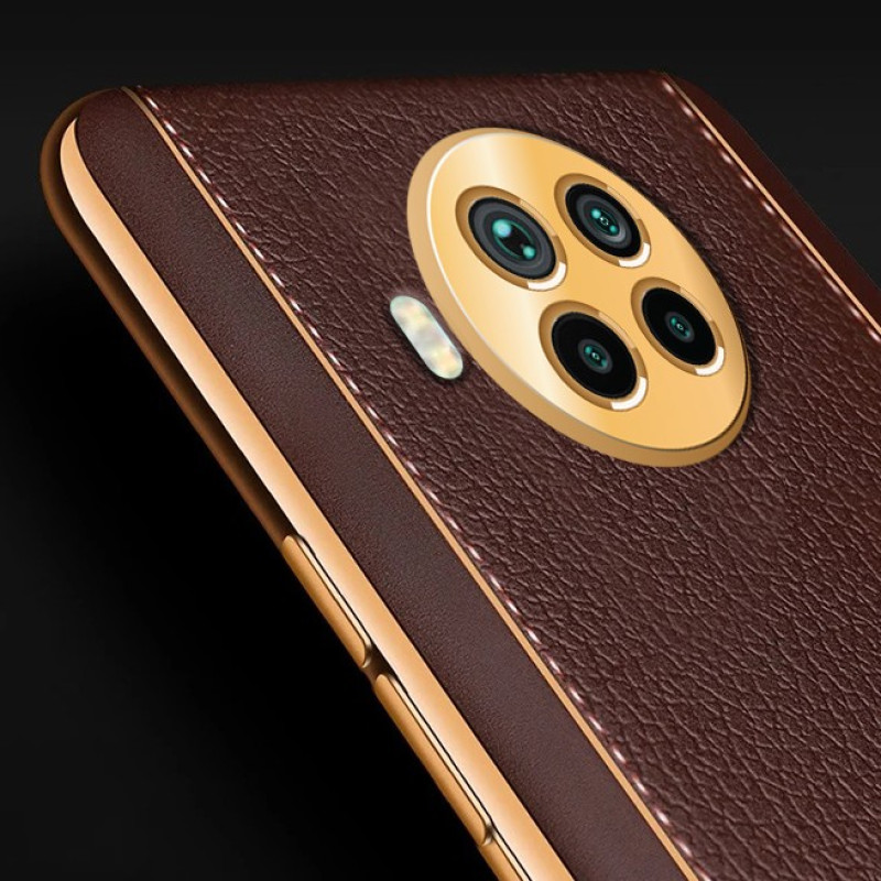 Vaku ® Xiaomi Mi 10i 5G Luxemberg Series Leather Stitched Gold ...