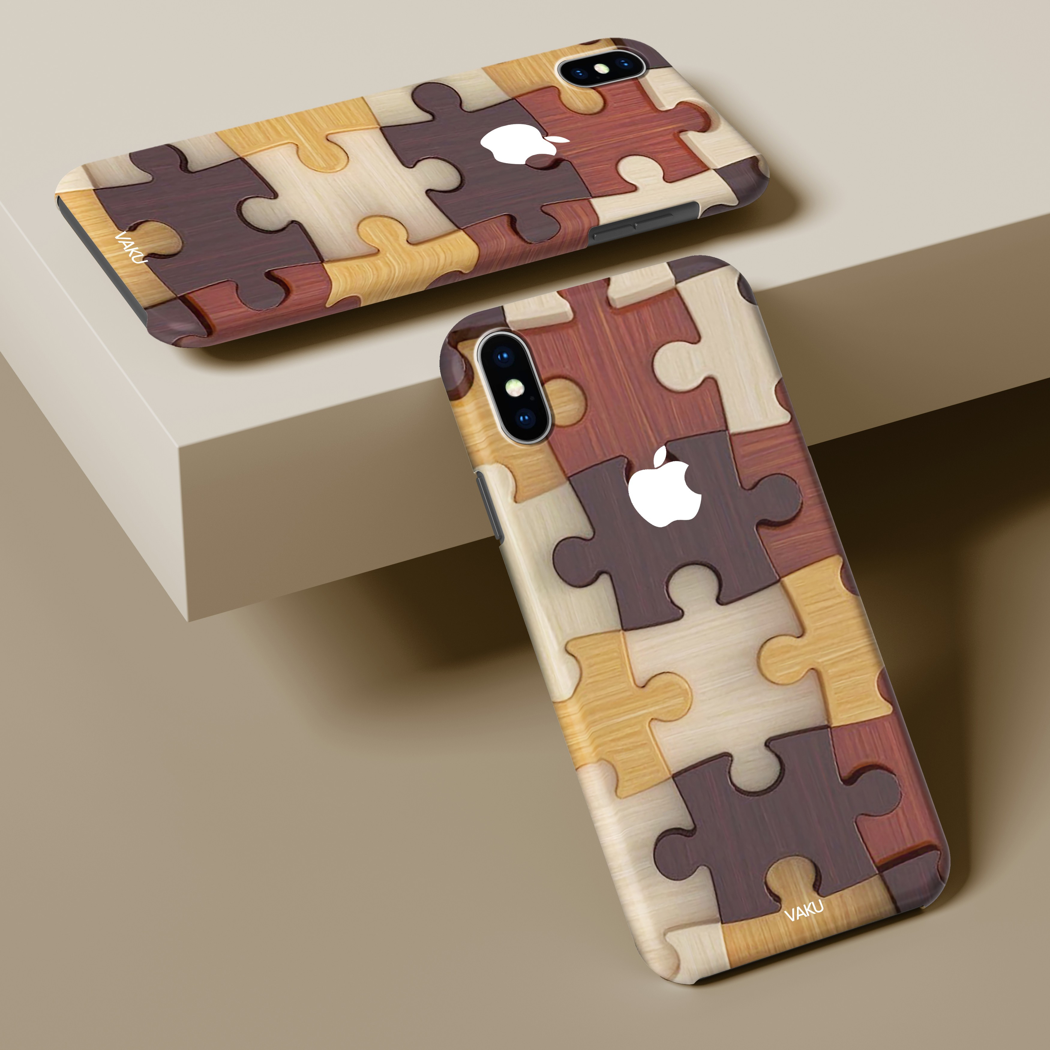 Vaku ® Apple iPhone X / XS 3D Wooden Puzzle Designer Print Back Cover ...