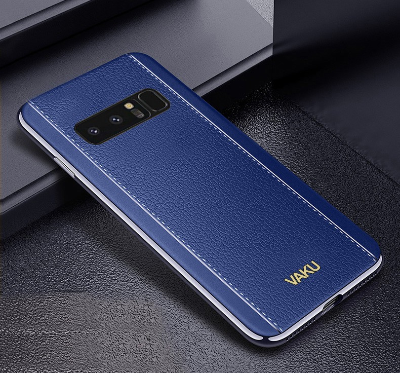 VAKU ® Samsung Galaxy Note 8 Vertical Leather Stitched Gold ...