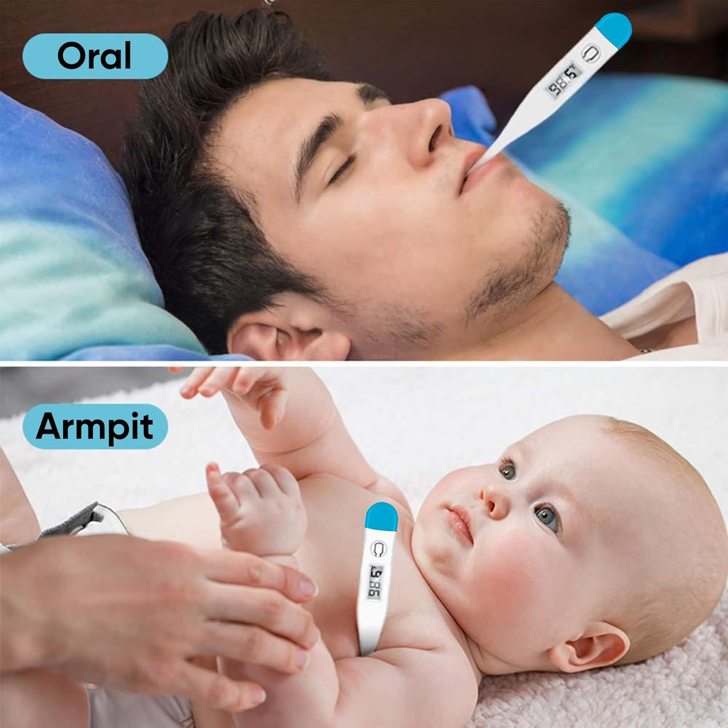 DR VAKU® Digital Thermometer for Adults & Babies Fast Oral & Underarm ...