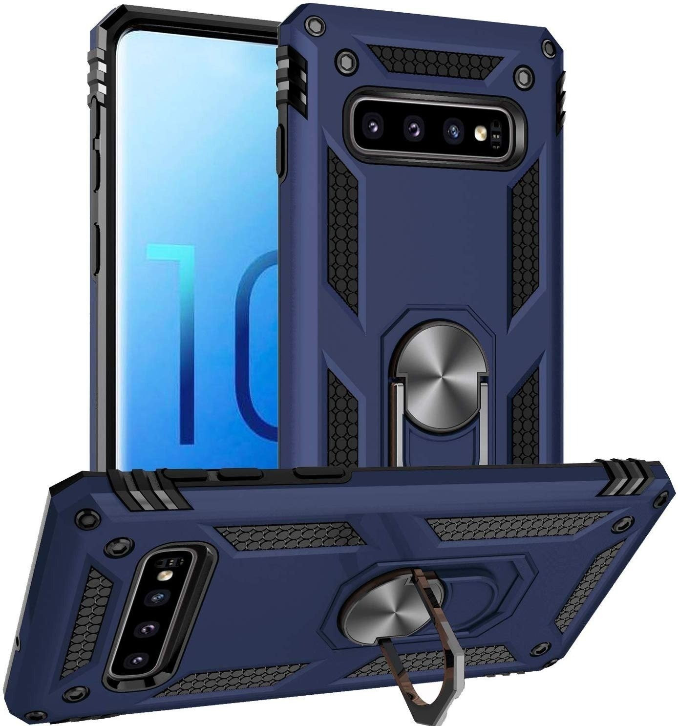 Vaku ® Samsung Galaxy S10 Hawk Ring Shock Proof Cover with Inbuilt Kickstand - Galaxy S10 ...