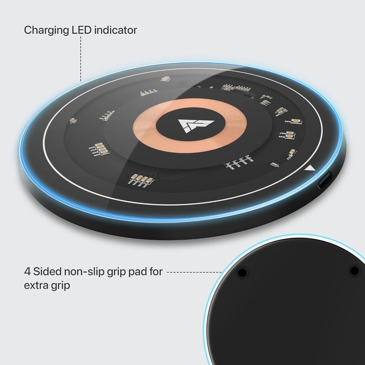 Vaku ® 15W Wireless Charger Quantum Flow Series Fast Charging Pad PD ...