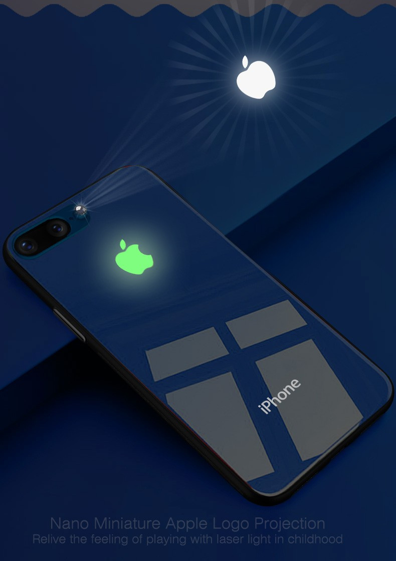 VAKU ® Apple iPhone 8 Plus Radium GLOW Light Illuminated Logo 3D ...