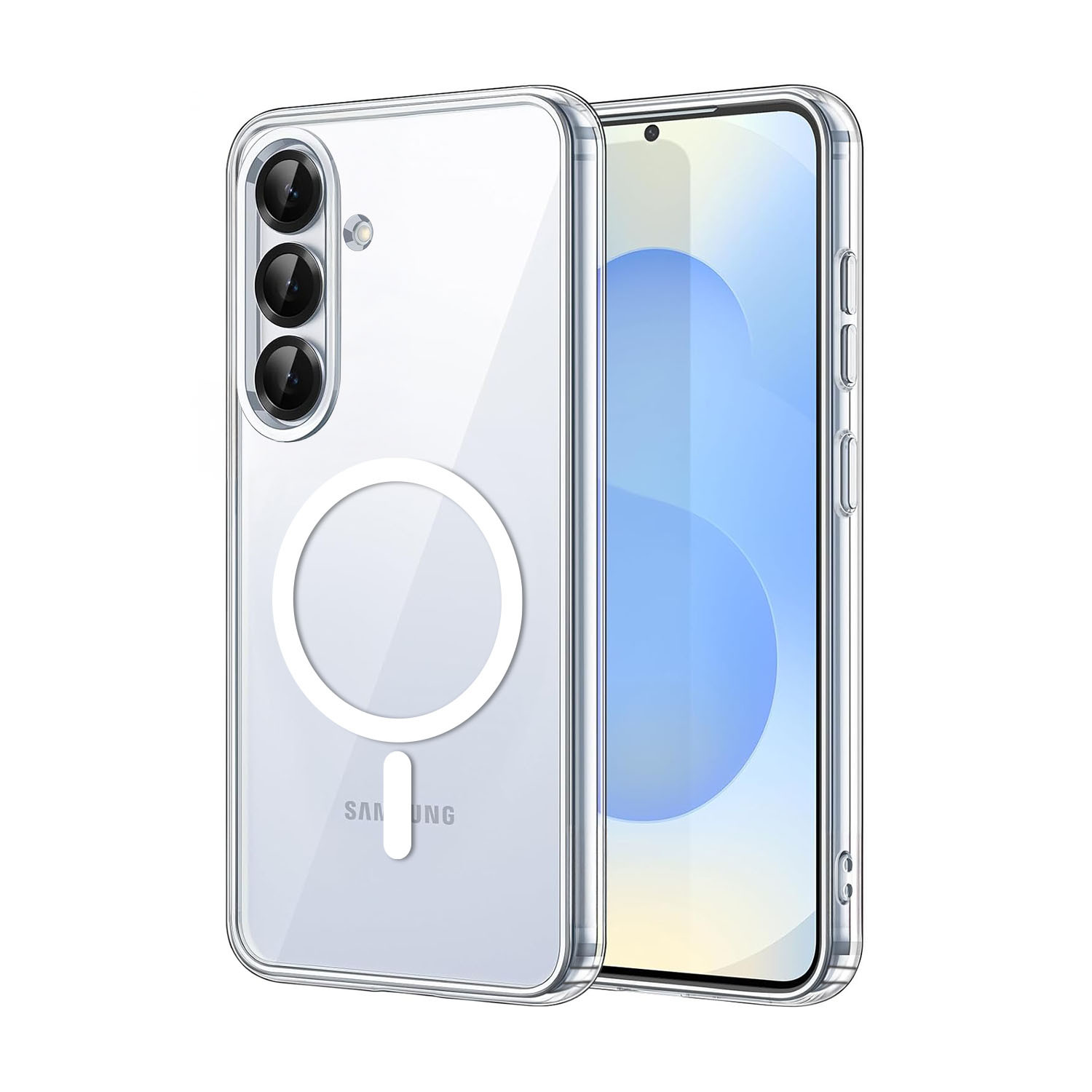 Vaku ® Samsung Galaxy S25 5G Glassy MagPro Transparent Hard PC Scratch ...