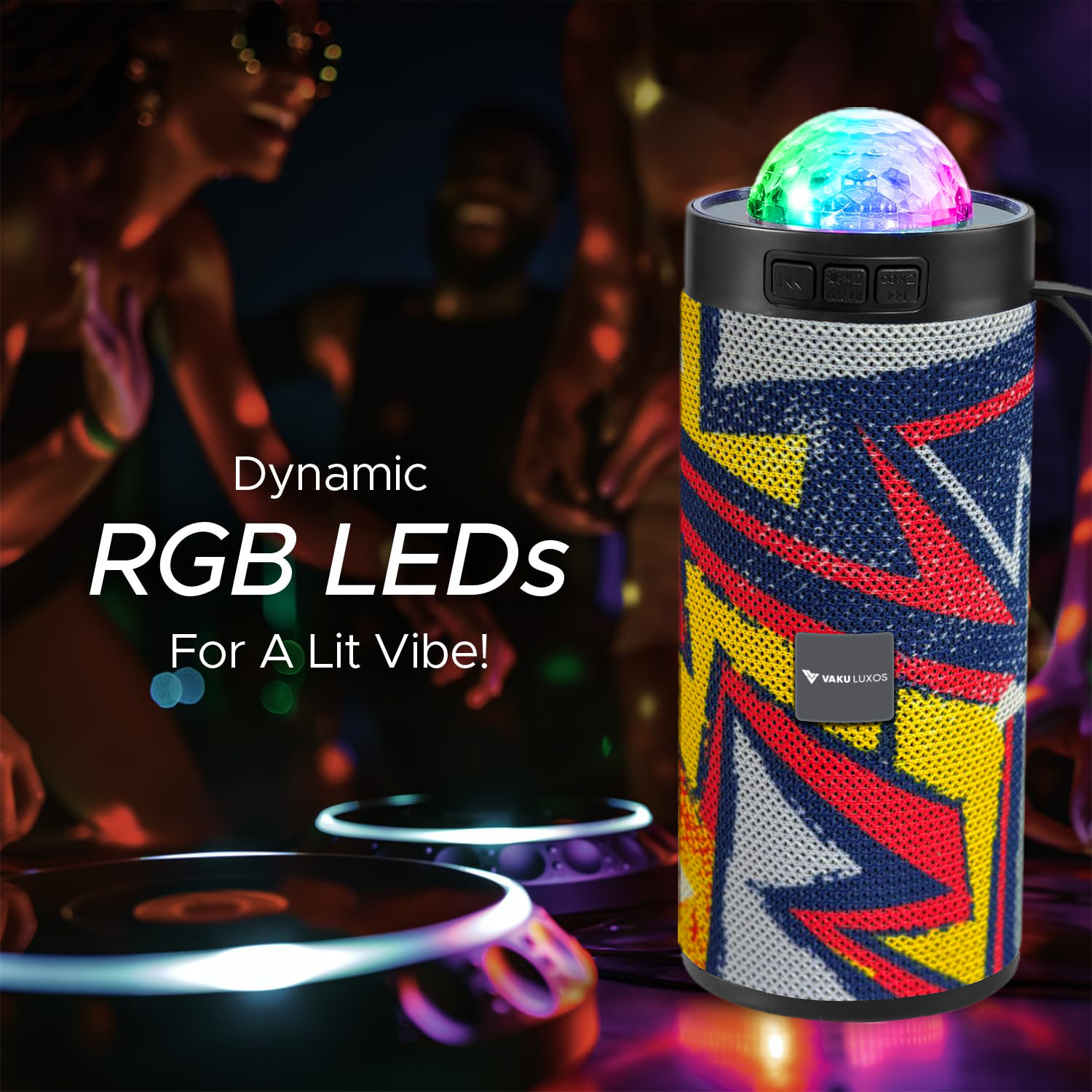 Vaku Luxos ® Groovio 15W Portable Bluetooth Party Speaker Vibrant ...