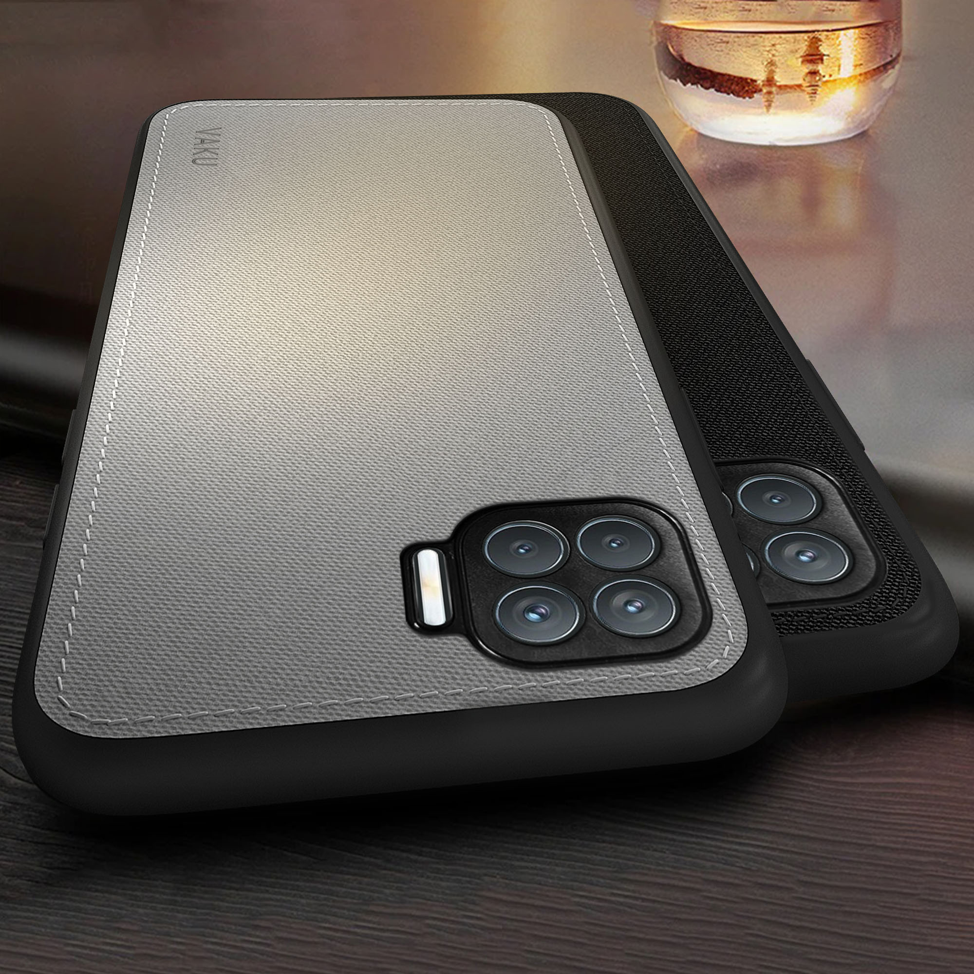 Vaku ® Oppo F17 Luxico Series Hand-Stitched Cotton Textile Ultra Soft ...