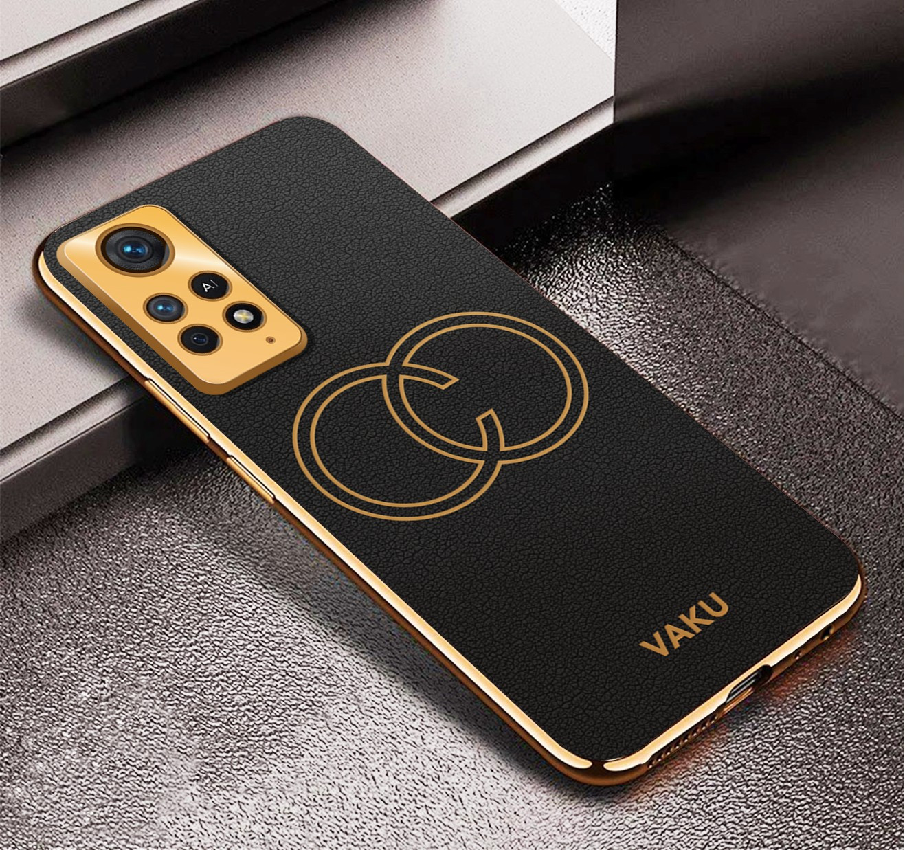 Vaku ® Xiaomi Redmi Note 11 Pro Plus 5G Skylar Leather Pattern Gold ...