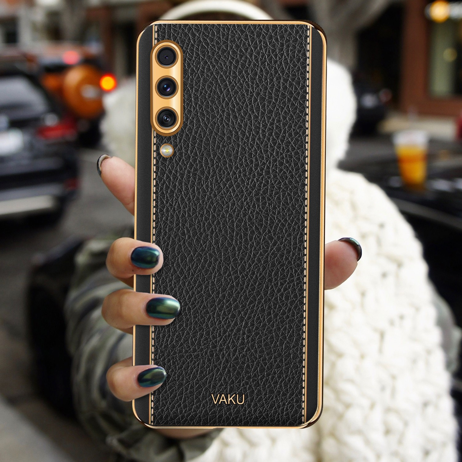 Vaku ® 2In1 Combo Samsung Galaxy A50 Luxemberg Leather Stitched Gold ...
