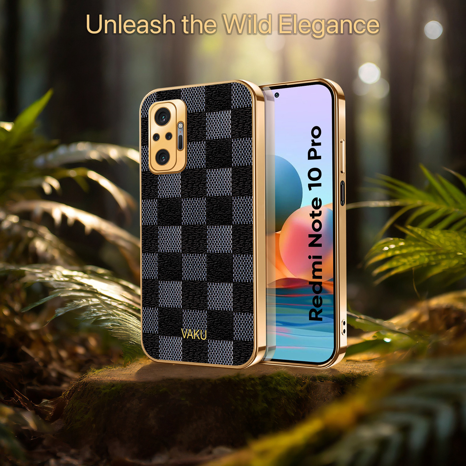 Vaku ® Redmi Note 10 Pro Max Cheron Series Leather Stitched Gold ...