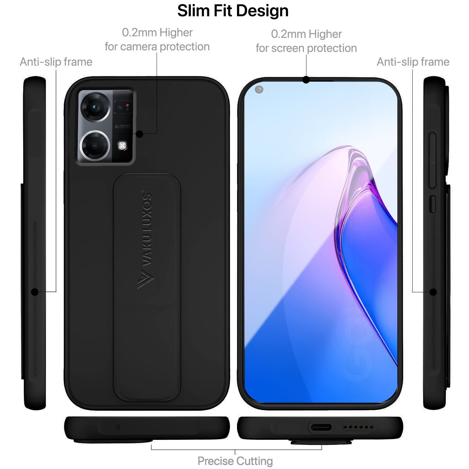 Vaku ® Oppo F21 Pro Harbor Grip Multi-Functional Magnetic Vertical ...