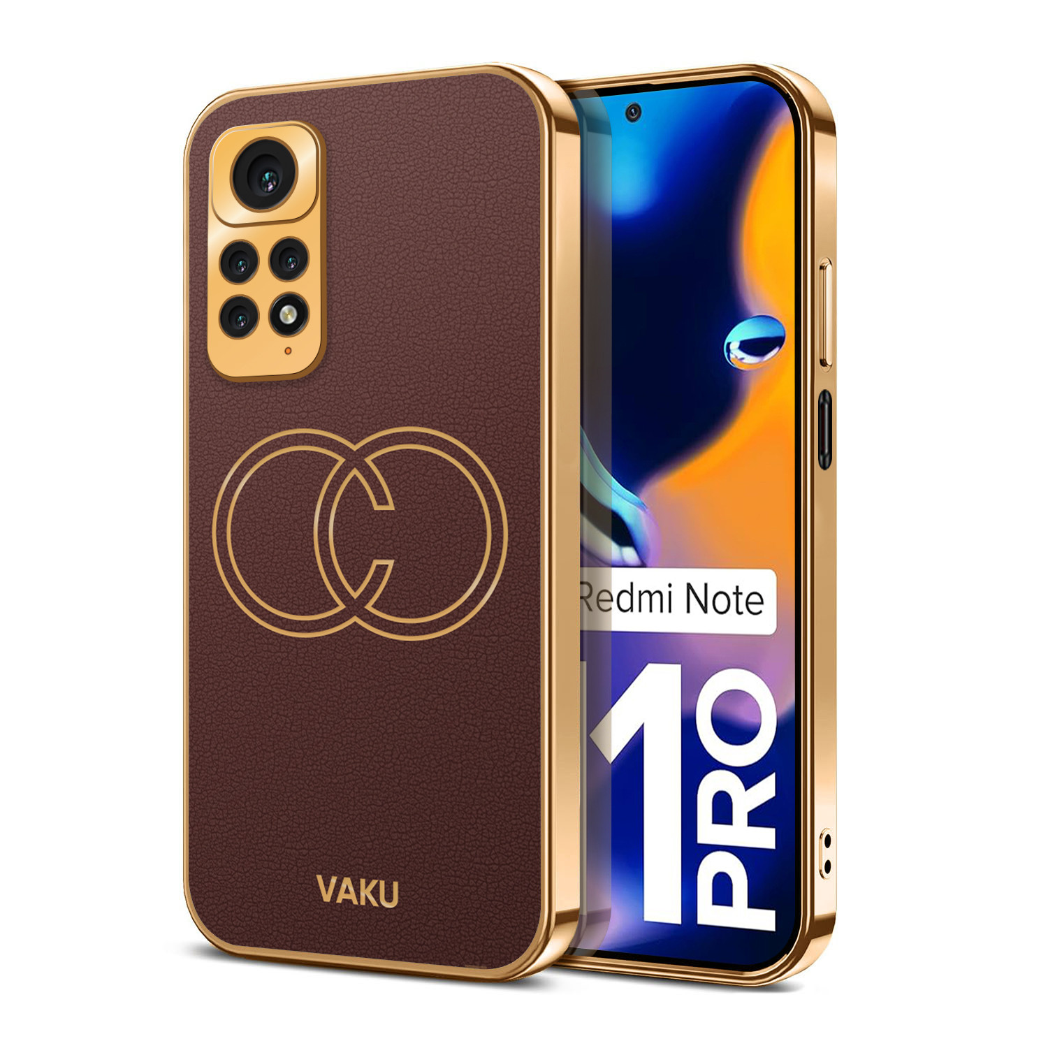 Vaku ® Xiaomi Redmi Note 11 Pro Skylar Leather Pattern Gold ...
