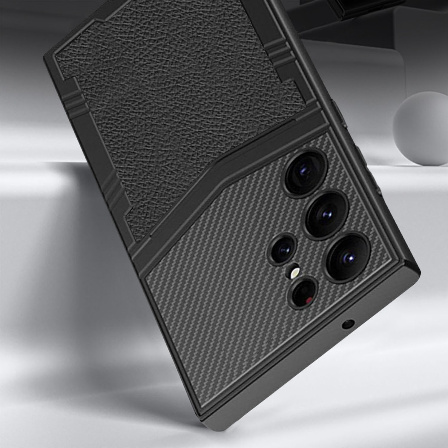 Vaku ® Samsung Galaxy S22 Ultra Carbon Shield Matte TPU Back Cover Case - Galaxy S22 Ultra ...