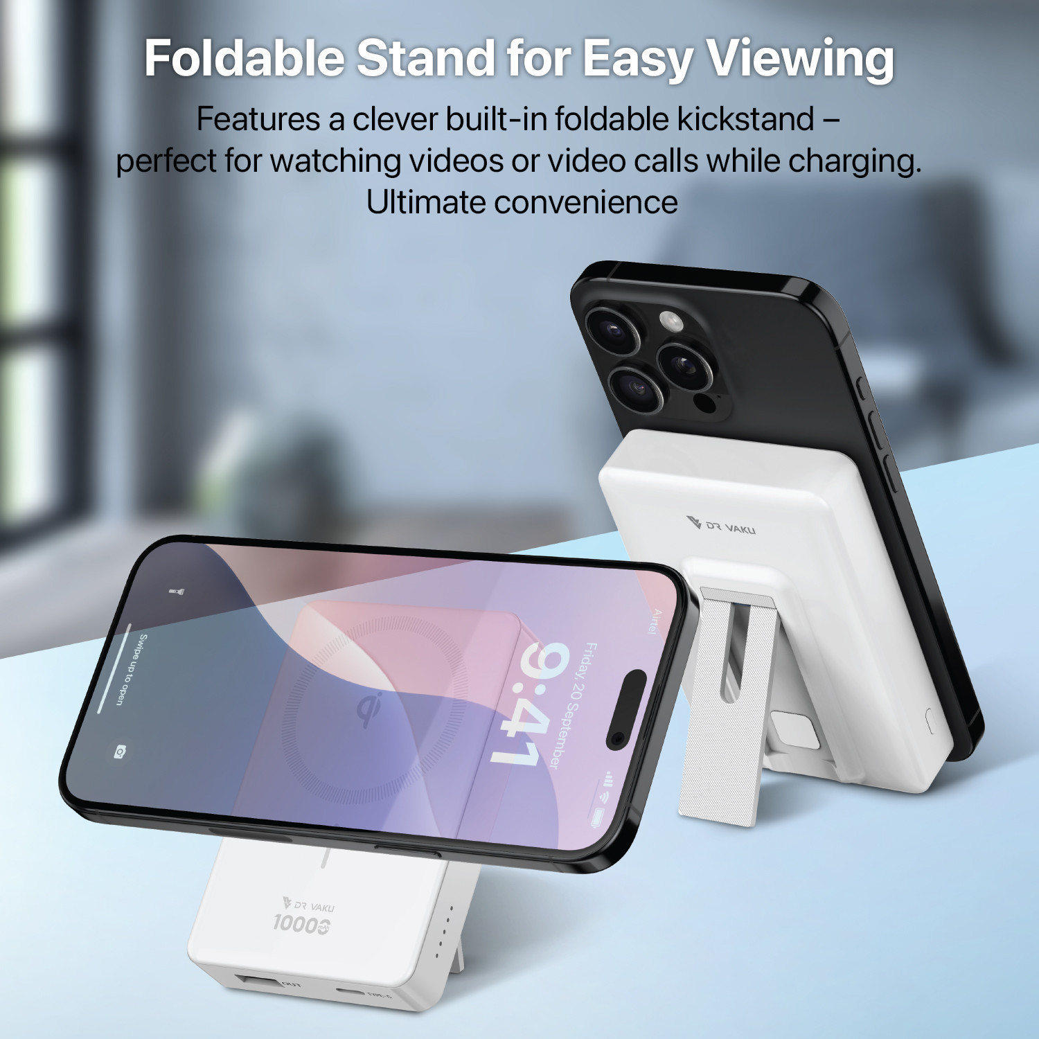 Vaku ® Cylix MagPro 10000mAh MagSafe Wireless Power Bank Type C 15W Fast Charging & Viewing ...