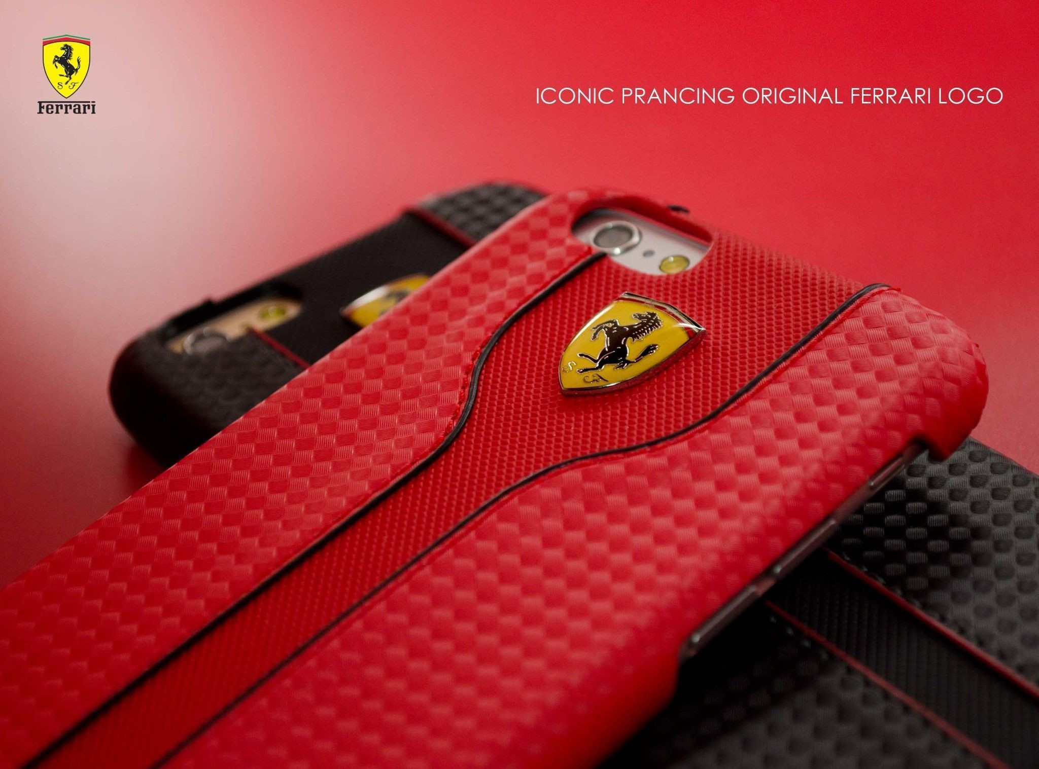 Ferrari ® Apple iPhone 6 / 6S Official Scuderia Logo Double Stitched ...