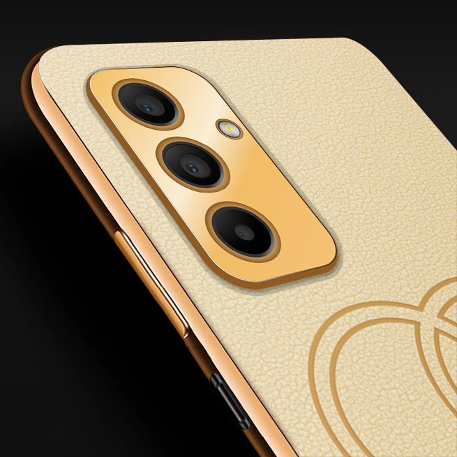 Vaku ® Samsung Galaxy M34 5G Skylar Leather Pattern Gold Electroplated ...
