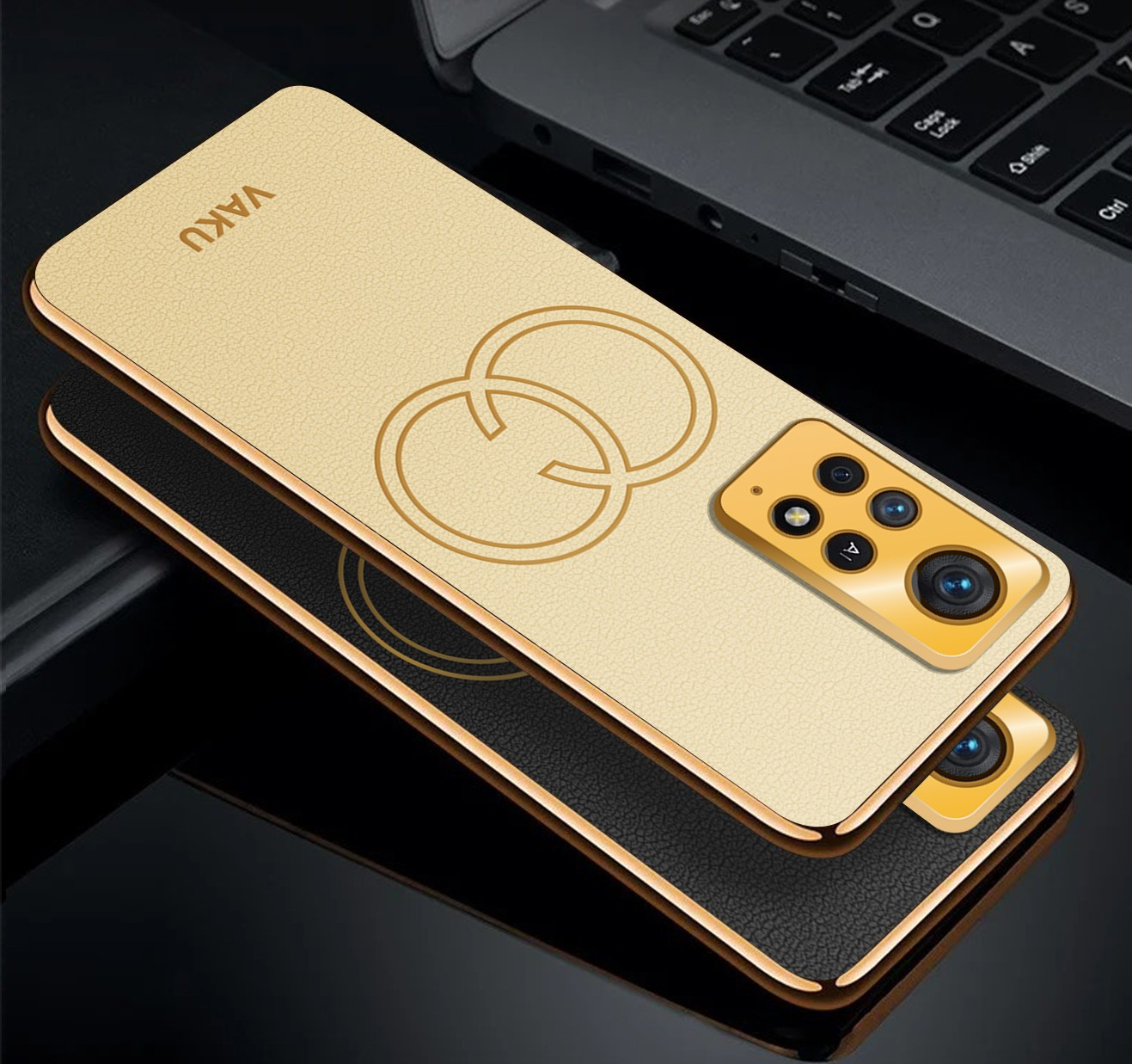 Vaku ® Xiaomi Redmi Note 11 Pro Plus 5G Skylar Leather Pattern Gold ...