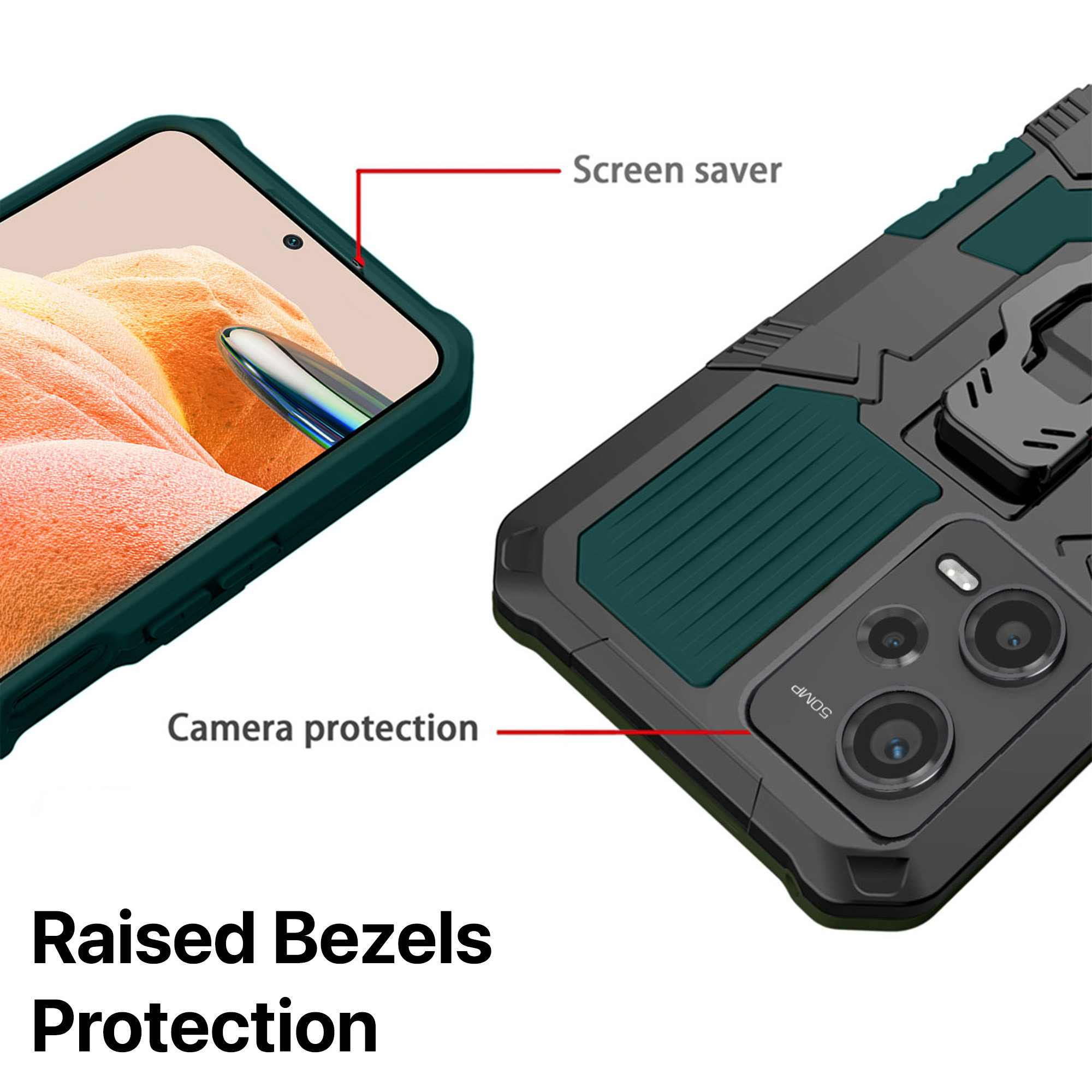 Vaku ® Xiaomi Redmi Note 12 Pro Vanguard Military Grade Armor Case with ...