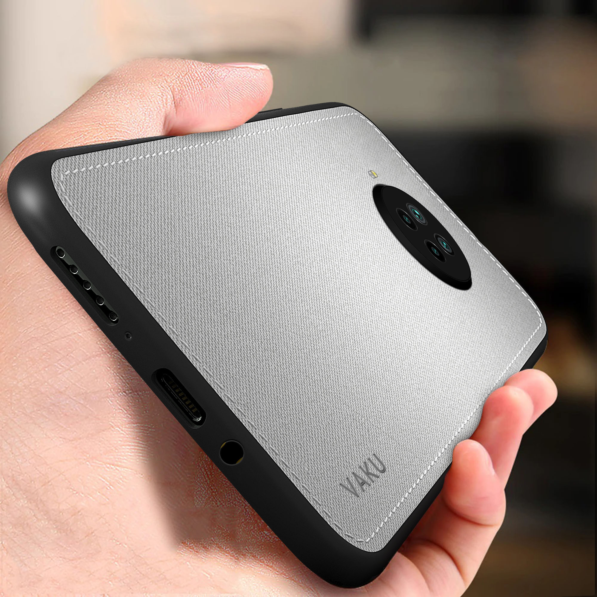 Vaku ® Xiaomi Mi 10i 5G Luxico Series Hand-Stitched Cotton Textile ...
