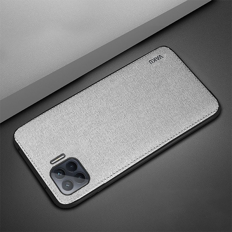 Vaku ® Oppo F17 Pro Luxico Series Hand-Stitched Cotton Textile Ultra ...