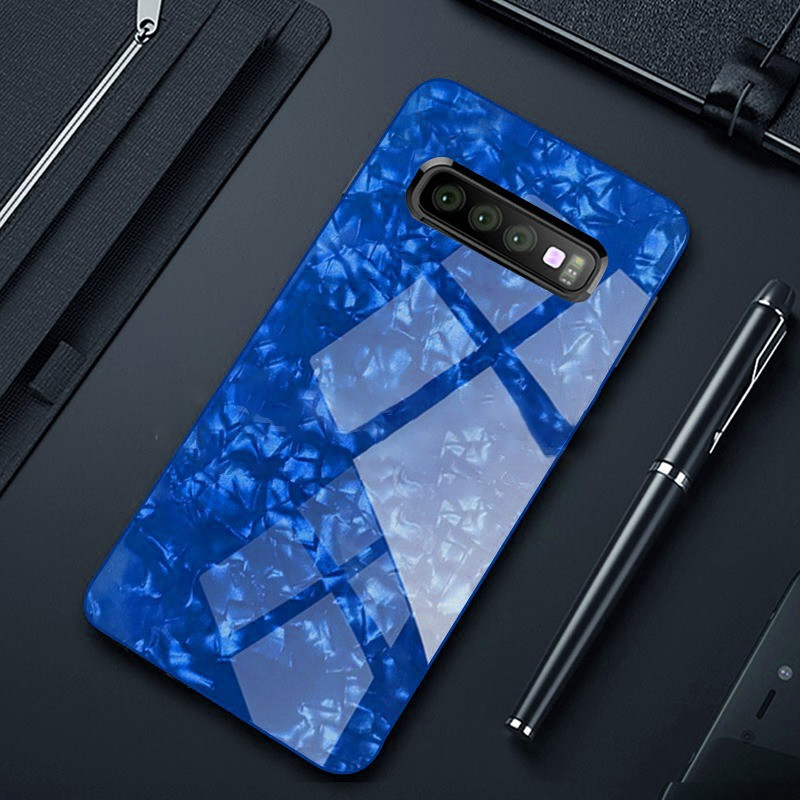 VAKU ® Samsung Galaxy S10 Plus Glossy Marble with 9H hardness tempered ...